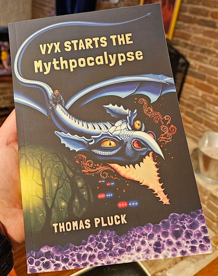 Vyx Starts the Mythpocalypse by Thomas Pluck illus by Kim Parkhurst – Green Hand Bookshop